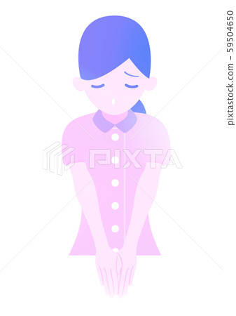 Female nurse to apologize watercolor style pose... - Stock Illustration ...