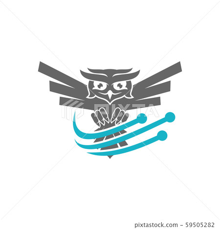 Owl Technology Logo Design Vector Template - Stock Illustration ...