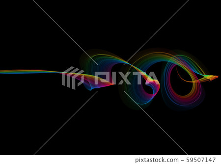 abstract rainbow wavy smoke flame isolated over... - Stock Illustration ...