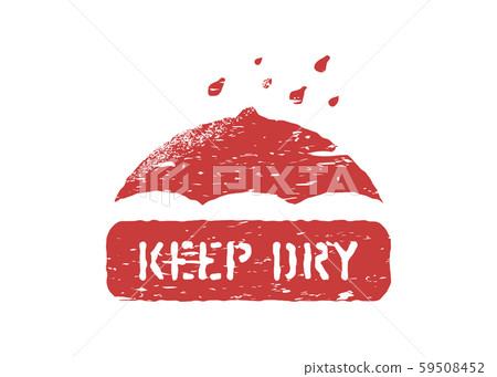 Vector umbrella symbol and water drop. Grunge... - Stock Illustration ...