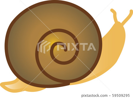 Snail walking cute simple illustration - Stock Illustration [59509295 ...