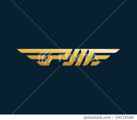 letter PM wing logo design concept template - Stock Illustration ...