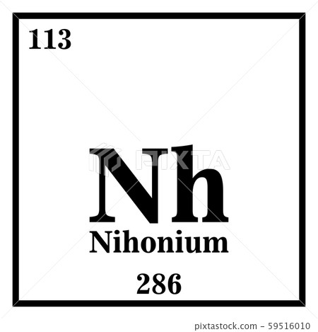 Nihonium Periodic Table of the Elements Vector - Stock Illustration ...