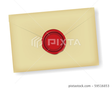 Letter / Envelope and Sealing Wax / Medieval... - Stock Illustration ...