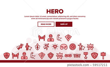 Super Hero Landing Header Vector - Stock Illustration [59517211] - PIXTA