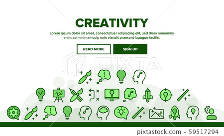 Creativity Landing Header Vector - Stock Illustration [59517294] - PIXTA