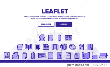 Leaflet Paper Landing Header Vector - Stock Illustration [59517416] - PIXTA