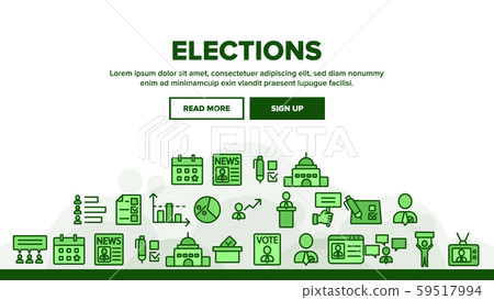 Elections Landing Header Vector - Stock Illustration [59517994] - PIXTA
