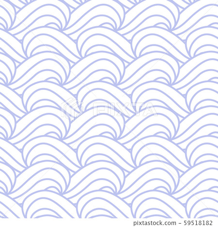 Seamless vector print with white waves. - Stock Illustration [59518182 ...