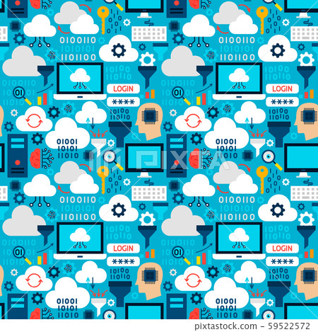 Cloud Technology Tile Pattern - Stock Illustration [59522572] - PIXTA