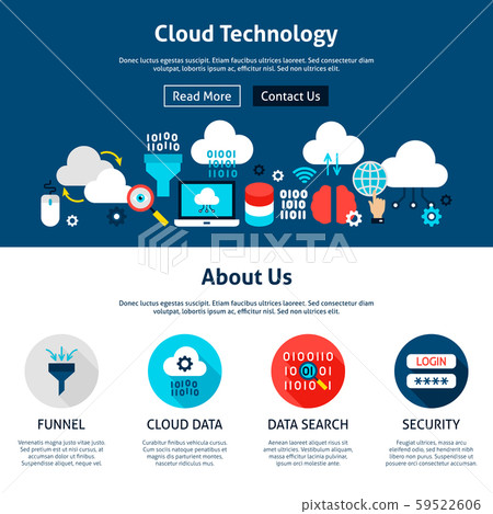 Cloud Technology Website Design - Stock Illustration [59522606] - PIXTA