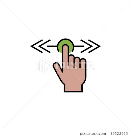 Horizontal Scroll touch screen gesture vector,... - Stock Illustration ...