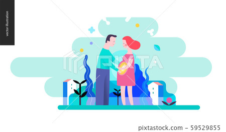 Reproduction - a pregnant couple - Stock Illustration [59529855] - PIXTA