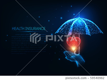 Futuristic health insurance concept with... - Stock Illustration ...