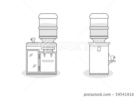 Outline of water cooler isolated on white - Stock Illustration ...