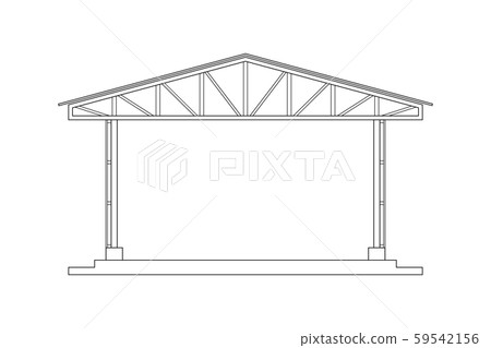 Abstract outline drawing, space frame structure of - Stock Illustration ...