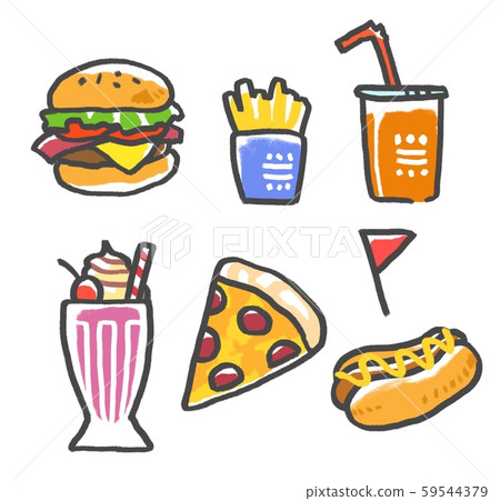 Burger fast food summary - Stock Illustration [59544379] - PIXTA