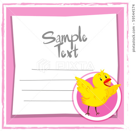 Card template with cute chick - Stock Illustration [59544574] - PIXTA