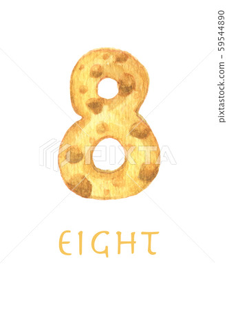 Cheese font 8 number. Symbol isolated on white... - Stock Illustration ...
