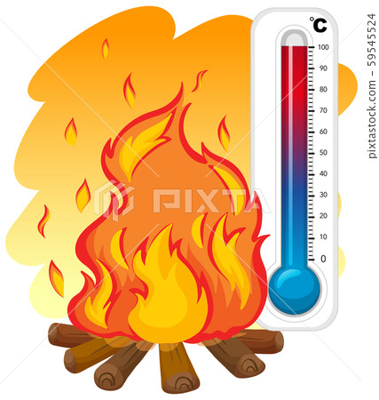 Thermometer and fire burning - Stock Illustration [59545524] - PIXTA