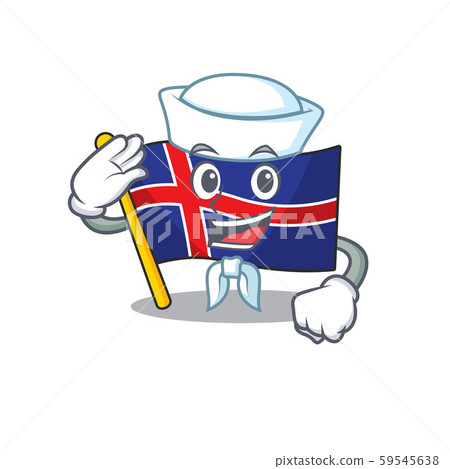 Mascot flag iceland sailor the with cartoon - Stock Illustration ...