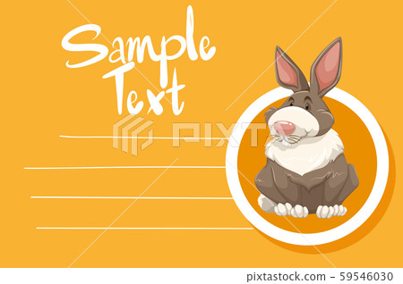 Note template with cute bunny - Stock Illustration [59546030] - PIXTA