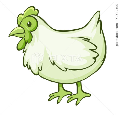 Green chicken on white background - Stock Illustration [59549300] - PIXTA