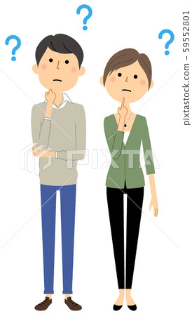 Young couple question - Stock Illustration [59552801] - PIXTA
