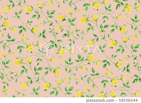 yellow roses seamless pattern background - Stock Illustration [59556544 ...