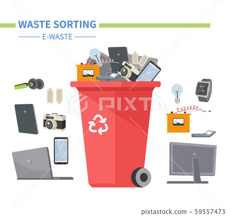 E-waste sorting - modern flat design style... - Stock Illustration ...
