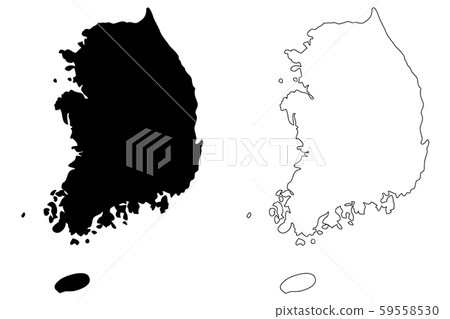 South Korea map vector - Stock Illustration [59558530] - PIXTA