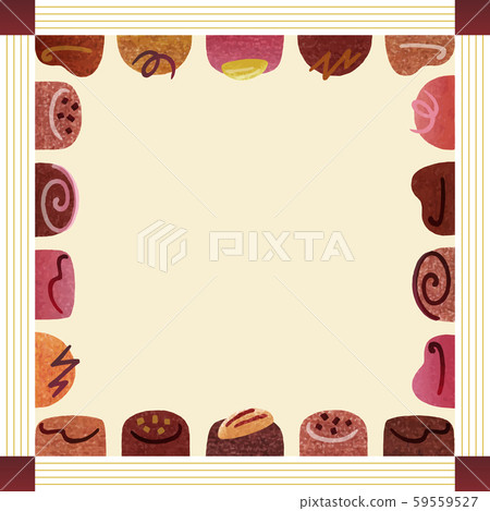 Chocolate frame_white border gold border_beige... - Stock Illustration ...