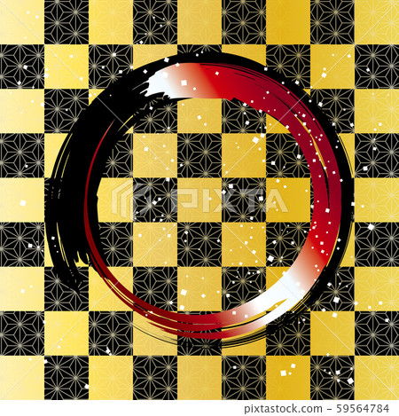 Japanese pattern circle Ichimatsu hemp leaf... - Stock Illustration ...