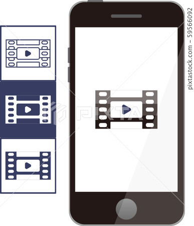 Mobile phone and video playback - Stock Illustration [59566092] - PIXTA