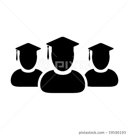 Knowledge icon vector male group of students - Stock Illustration ...