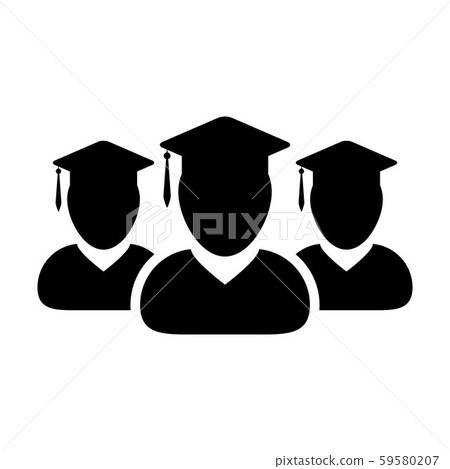 Study icon vector male group of students person - Stock Illustration ...