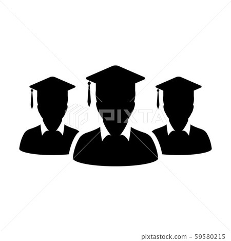 Learning icon vector male group of students person - Stock Illustration ...