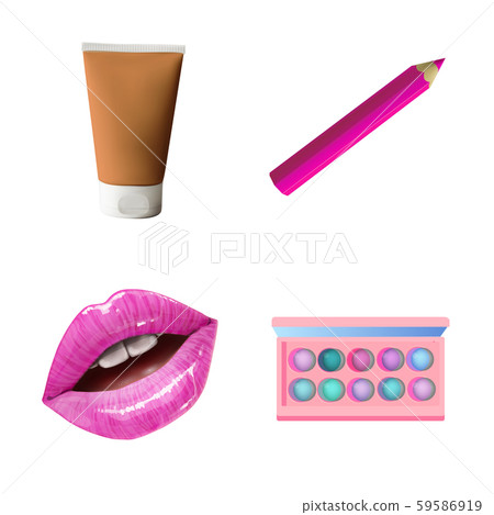 Make up objects. Beauty cosmetic products... - Stock Illustration ...
