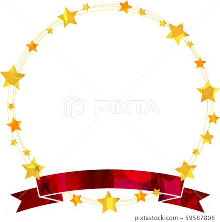Stars_Frames_Circle_Ribbon_Illustration_Cut-out... - Stock Illustration ...