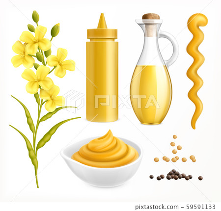 Realistic Mustard Set - Stock Illustration [59591133] - PIXTA