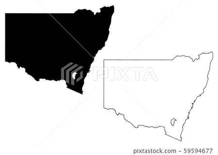 New South Wales map vector - Stock Illustration [59594677] - PIXTA