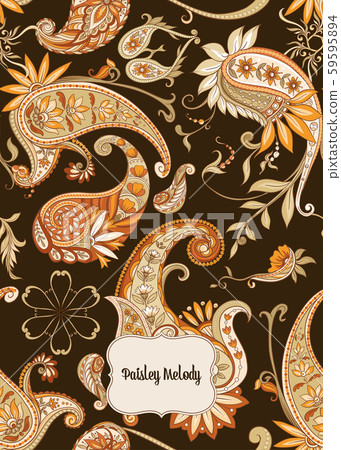 Pattern with traditional paisley. Floral vector - Stock Illustration ...