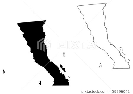 Baja California map vector - Stock Illustration [59596041] - PIXTA