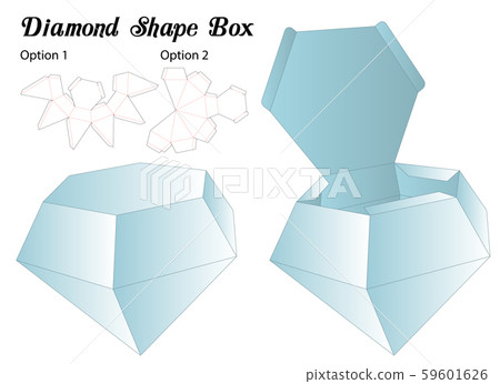 Diamond Shape Box packaging die cut template - Stock Illustration ...