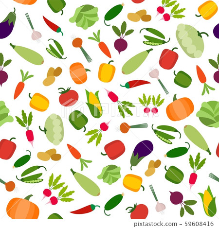 Vegetables organic seamless pattern vector... - Stock Illustration ...