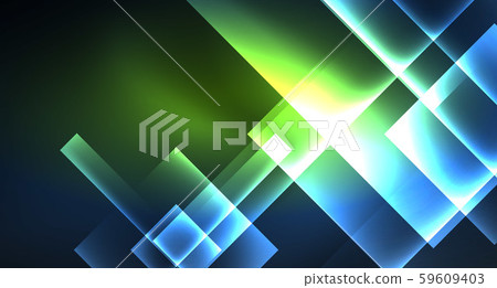 Neon glowing techno square rectangle lines,... - Stock Illustration ...
