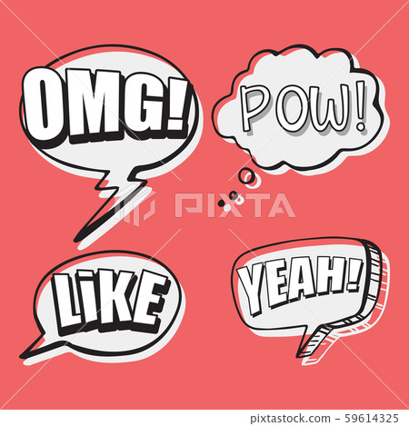 Expression words design for four words - Stock Illustration [59614325 ...
