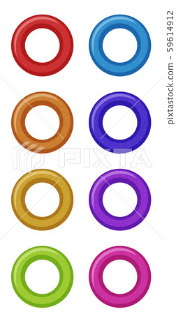 Set of round rings in different colors - Stock Illustration [59614912 ...