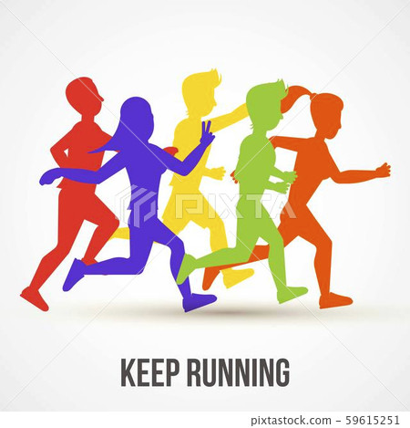 Keep running vector illustration. World health... - Stock Illustration ...