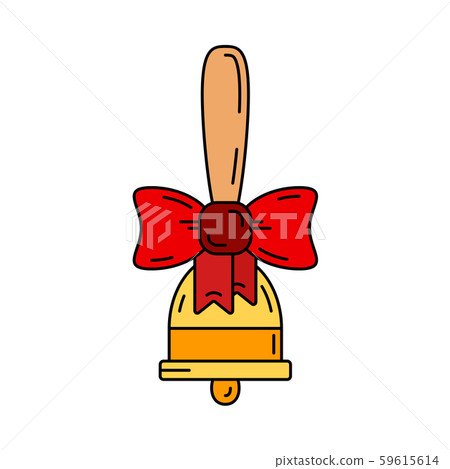 Traditional donations gold church bell with... - Stock Illustration ...